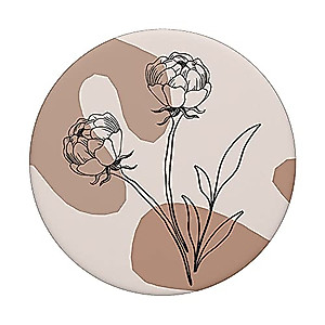 Boho Rose Flower Beige Terracotta Bohemian Aesthetic Women PopSockets Swappable PopGrip
