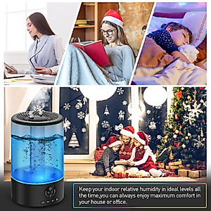 Cool Mist Humidifier, Ultrasonic Air Humidifiers for Bedroom Baby Home, 5L Top Fill Large Humidifier with LED Touch Display, Adjustable Mist Levels, Timer, Auto Shut-Off, Sleep Mode, Ultra Quiet