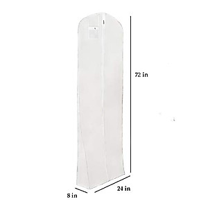 L-Pack Wedding Dress Garment Bag Extra Long White Clothes Cover for Storage or Travel