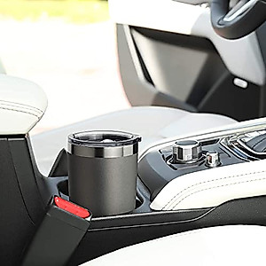 COMOOO 20oz Double Wall Vacuum Insulated Travel Mug, Stainless Steel Tumbler with Lid, Durable Powder Coated Insulated Coffee Cup for Cold & Hot Drinks (Cold Grey, 1 Pack)