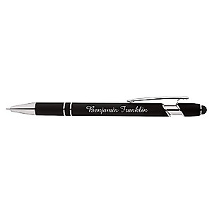 Express Pencils™ - Personalized Pens Gift Set - 2 Pack of Soft Touch Metal Pens w/gift box - Luxury Ballpoint Pen Custom Engraved with Name, Logo or Message | Perfect for Him or Her (Black - Lt Blue)