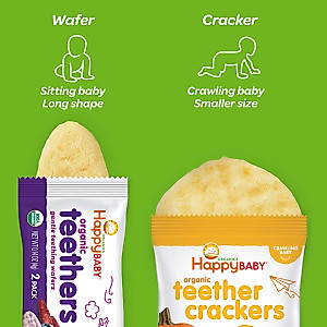 Happy Baby Organics Teether, Pea & Spinach, 12 Count (Pack of 6)