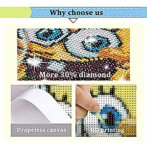 5D DIY Diamond Painting Kits for Adults, Cartoon Full Drill Round Crystal Rhinestone Embroidery Diamond Arts Craft Canvas Supply for Home Wall Deco (Sponge 12x16inch)