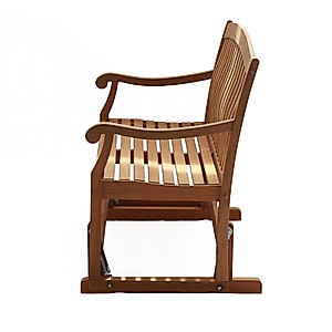 Cambridge Casual Superior Indonesian Arie Outdoor Glider Bench, OneSize, Natural Teak