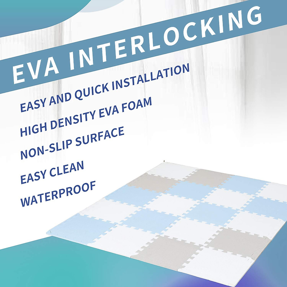 Baby Play Mat Puzzle Exercise PlayMat Foam Flooring Tiles Interlocking Floor Mats for Baby Non-Toxic Soft Waterproof and Thick(0.4" Thickness) Designed for Babies Toddlers Flooring Protector-46”×46”