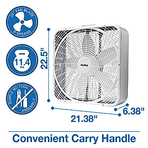 Air King 9723 20-Inch 3-Speed Box Fan , White