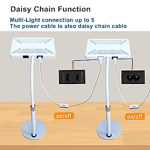JINHONGTO Desk Grow Light Full Spectrum, Table Top Plant Grow Light, IR-UV Included LED Grow Lights for Indoor Plants, 25 Watt 208pcs LEDs, 16"-24" Height Adjustable, Daisy Chain Function