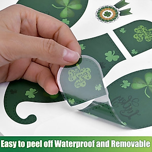 St. Patrick's Day Decorations Leprechaun Footprints Floor Decals Stickers, 10 Sheets 108 pcs Self-Adhesive Shamrock Gold Coin Stickers Party Supplies for Kids School Home Office.