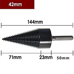 WFLNHB Hex Shank (42mm) Firewood Log Splitter Drill Wood Splitter Drill Bits for Electric Drill Bit