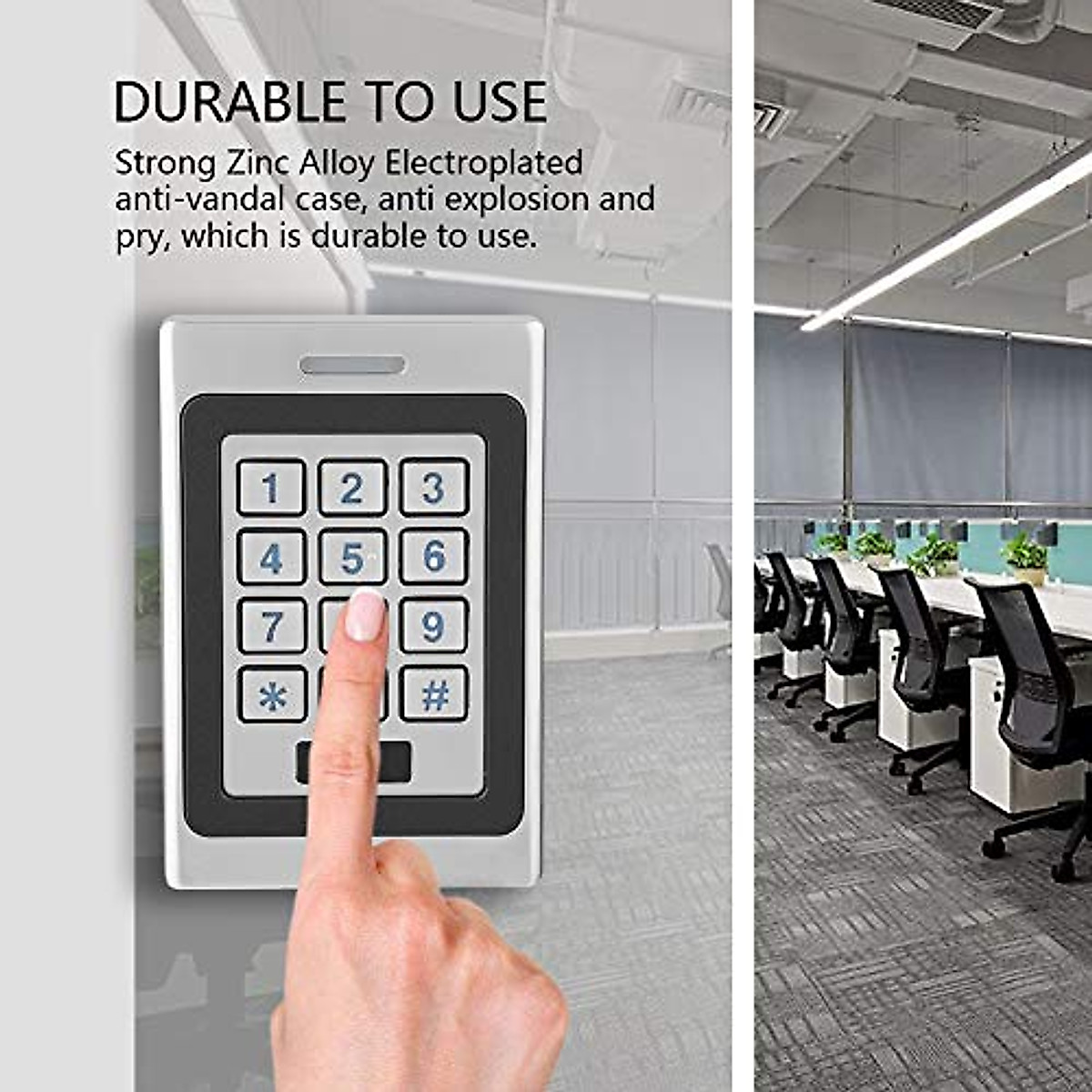 Waterproof IP67 RFID Card Door Access Controller, Keypad Security Door Access Control System, DC12V Access Controller Support 3000 Users, Intelligent Key Board 3 Way to Open Door