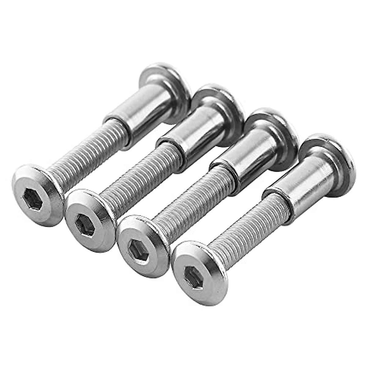 M6 x 45mm Socket Head Cap Screws Bolts Barrel Nuts Kit, 304 Stianless Steel 18-8, Binding Screws Posts for Baby Beds Furnitures Leather Belt Screws, 10 Pairs
