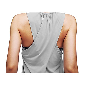 Mippo Workout Tank Tops for Women Loose Fit Yoga Tennis Shirts Athletic Exercise Tank Tops Cute Summer Clothes Athletic Sports Running Clothing for Women Gray XXL