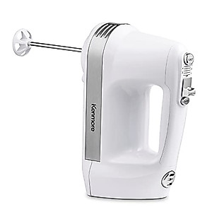 Kenmore 5-Speed Hand Mixer/Blender, 250 Watts, with Beaters, Dough Hooks, Liquid Blending Rod, Automatic Cord Retract, Burst Control, and Clip-On Accessory Storage