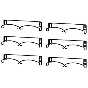 MyGift Wall Mounted Retro Style Matte Black Metal Wire Holder for Vinyl Records Showcase, Floating Album Cover Art, Hanging LP Record Display Rack, Set of 6