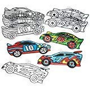S&S Worldwide-P1130018 Race Car Sun Catchers (Pack of 12), 5-3/4inx2in
