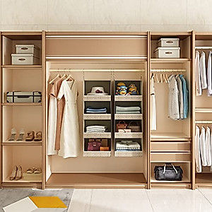 GILLAS 4-Shelf Hanging Organizer,2-Pack Closet Hanging Shelves, Closet Organizers and Storage Collapsible Hanging Closet Shelves ,12.2" W x 12.2" D x 33.6"H