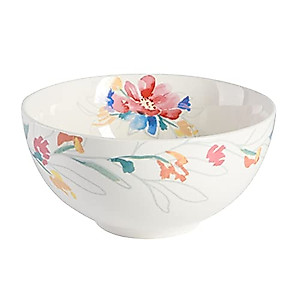 Spice by Tia Mowry Goji Blossom Decorated Porcelain Dinnerware Set, Pink, 12-Piece