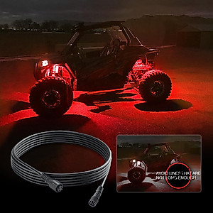 MICTUNING 10FT 5Pin Extension Wire Cable Cord for C1 C2 Q1 RGBW Series LED Rock Lights V1 Wheel Ring Lights (2 Pack)