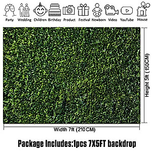 HQM 7x5FT Soft Fabric/Polyester Nature Spring 3D Green Leaves Theme Photo Background Wedding Birthday Party Newborn Baby Shower Photography Backdrops Zoo Decor Shoot Props Bannner