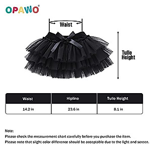 OPAWO Baby Girls Tutu Skirt Infant Toddler Tulle Dress Skirt Baby Bloomers with Diaper Cover Cake Smash Outfit Girl 0-24 Months(Black)