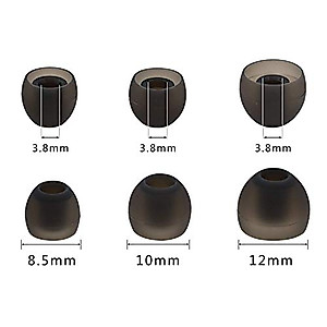 ALXCD Eartips for S10 S9 S9+ S8 Note8 Samsung AKG Earbud, SML 3 Sizes 6 Pairs Soft Silicone Replacement Ear Tips for Galaxy S10 S9 S9+ S8 S8 Plus Note8 AKG Earphone 6 Pair, Drak Gray
