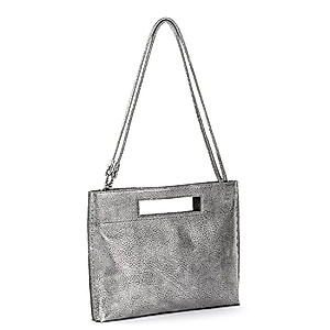 The Sak Linden 3-in-1 Convertible Crossbody Bag in Crochet, Adjustable Multi Use Strap, Dark Silver