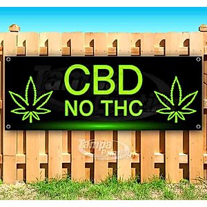 CBD No Thc 13 oz Banner | Non-Fabric | Heavy-Duty Vinyl Single-Sided with Metal Grommets