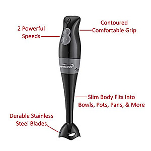 Brentwood Appliances HB-32BK 2-Speed 200-Watt Hand Blender (Black)