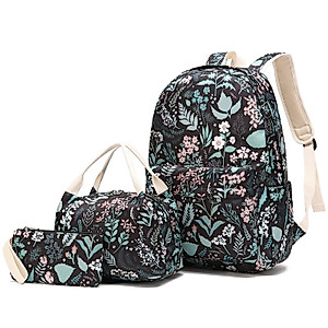 Pawsky School backpack for Teen Girls Women Kids School Bags College Bookbag, 15 Inch Laptop Bag with Lunch Bag and Pencil Case