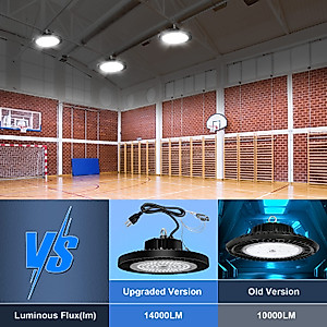 LEDMO UFO LED High Bay Lights 100W 14000lm 600W HPS/MH Replacement 5000K 100-277V Commercial Outdoor High Bay shop lights for workshop|garage|warehouse(8 Pack)