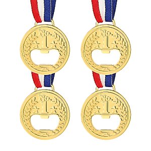 TOPBATHY Gold Medal Shaped Bottle Opener/Beer Openers,Solid Easy to Use Best Bottle Openers (4pcs)