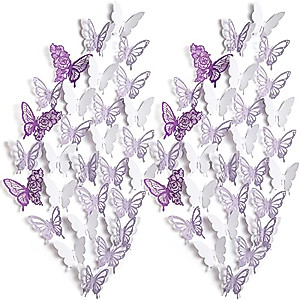 120 Pieces 3D Butterfly Wall Decor Mural Stickers Decals 3 Styles Butterfly Wall Decoration Butterfly Wall Decals for Baby Room Home Wedding Party DIY Decor (Multicolor)