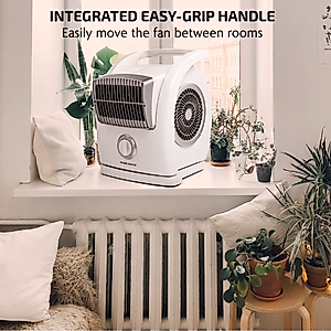 OVENTE Electric Blower Floor Fan 15" with 3-Speed Control, 90° Oscillating and 45° Manual Pivoting Head, Low-Noise Technology and Easy to Clean Air Filter Ideal for Home, Bedroom, Office, White BF74W