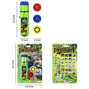 Georgie Porgy Children Projector Toys Educational Science Set Wall Ceiling Tent Torch Flashlight for Kids Gifts for Boys Girls (Dinosaur)