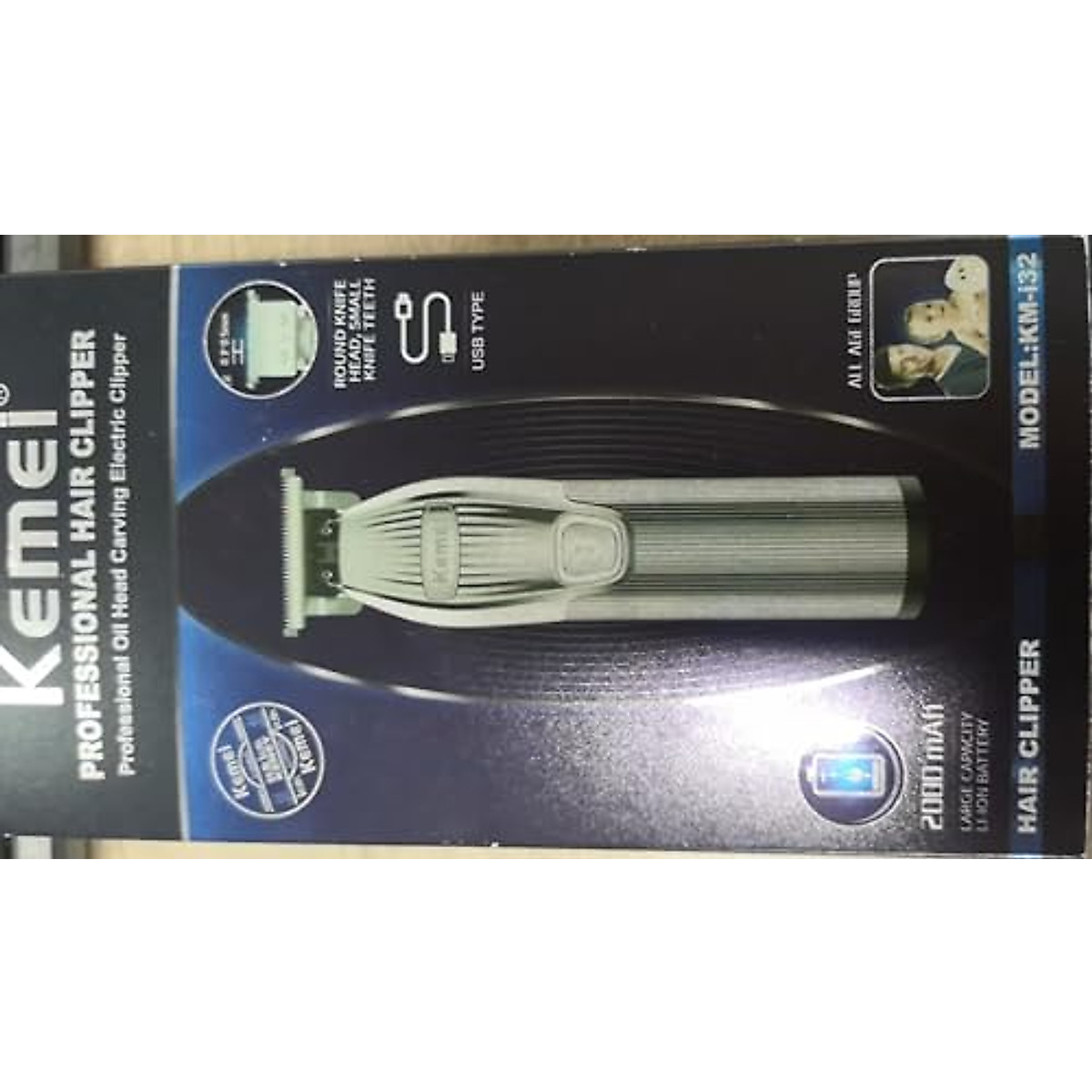 Kemei 0mm Baldheaded Hair Clippers for Men Professional Cordless Hair Trimmer Beard Trimmer with T Blade Zero Gapped Rechargeable Grooming Kit