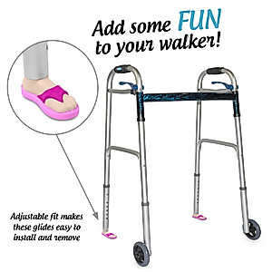 NEW Beach Sandal Walker Ski Glides for 1" Walker Tubes - 1 Pair (Orchid)