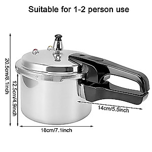 Serlium Small Pressure Cooker, 3 Liter Aluminum Alloy Pressure Cooker 18cm/7inch Bottom 3L Mini Pressure Cooker for Gas Stove Induction Cooker