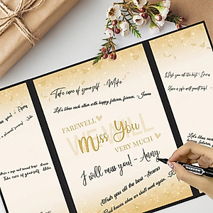 Vlipoeasn Black Gold Farewell Party Decorations, We Will Miss You Farewell Party Guest Book Alternative Signature Book, Retirement Going Away Gifts for Men, Women, Coworkers, Farewell Party Supplies