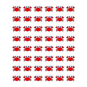 LLStickers 48 Envelope Seals Labels Stickers RED Crab, 1.2"
