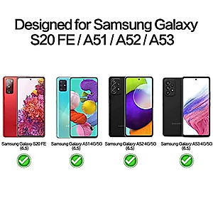 [2-Pack] Tempered Glass Privacy Screen Protector for Samsung Galaxy A53/ A52 / A51 /S20 FE, Anti-Spy 9H Protector Film for Galaxy A53 5G A52(4G/5G) A51 S20 FE 6.5", Case Friendly Easy Install - Black