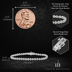 .925 Sterling Silver 1.0 Cttw Miracle Set Diamond Heart-Link 7" Tennis Bracelet (I-J Color, I2-I3 Clarity)