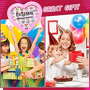 PASEMM 36pcs Little Girl Jewel Rings, Adjustable Unicorn Rings Toys, No Duplication Kids Play Ring in Box,Dress Up for 4-12 Year Old Girls, Birthday Christmas Valentine's Day Holiday Gifts