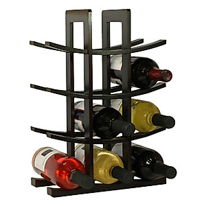 Oceanstar 12-Bottle Bamboo Wine Rack, Dark Espresso