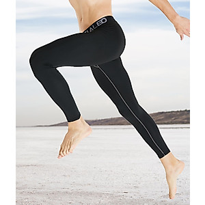 TELALEO 5 Pack Men's Compression Pants Workout Leggings Running Athletic Sports Basketball Tights Baselayer XL