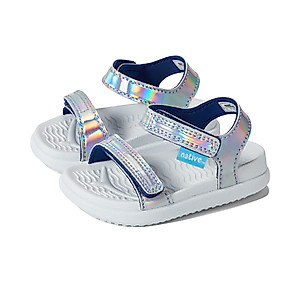Native Shoes Kids Charley Hologram (Toddler) Flat Sandals for Kids - Metallic Synthetic Upper, Man Made Outsole, and Round Toe 8 Toddler M