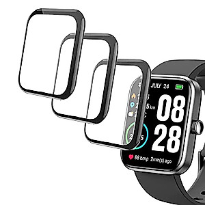 smaate Screen Protector for S2 1.69 inch, Compatible with TOZO S2 smartwatch, 3-Pack, 3D Full Coverage, Curved Edge frame, Anti-shatter, Anti-scratch