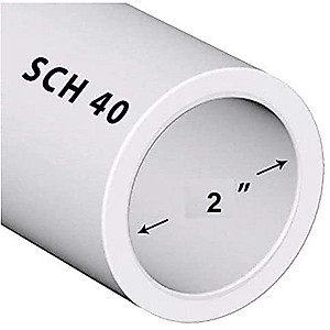 PVC Pipe Sch40 2 Inch (2.0) White Custom Length 5FT Feet