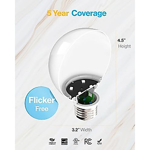 Sunco G25 LED Light Bulbs, Vanity Globe Bathroom Light Bulb, 450 LM, 3000K Warm White, 6W (40W Equivalent), Dimmable Mirror Vanity Decorative Bulb, E26 Base UL 4 Pack