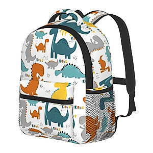 Giabmiag Custom 12 Inch Dinosaurs Preschool Backpack for Toddler Boy Girl Personalized Customized Toddler Lightweight Bookbag with Chest Strap