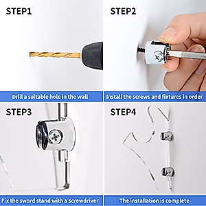 BYTOTU Wall mounted lightsaber rack - black plexiglass - very suitable for displaying magic sword - knife - samurai sword - saber - stick, acrylic display (excluding lightsaber) (black-transparent)